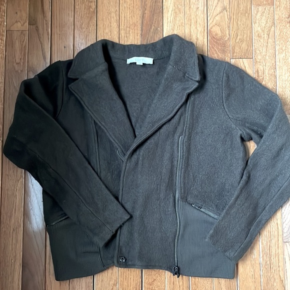LOFT | Jackets & Coats | Chocolate Brown Merino Wool Loft Moto Jacket ...